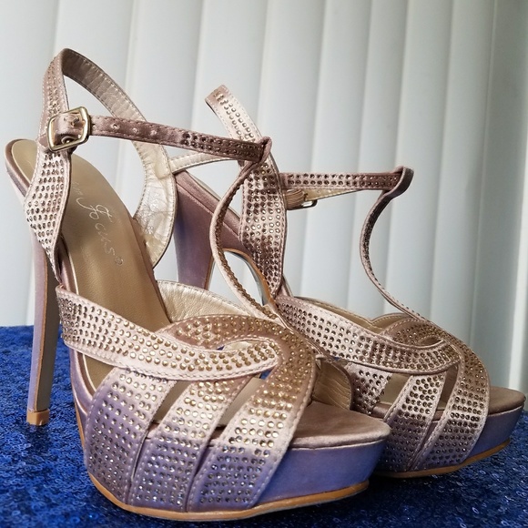 Shoes | Rhinestone Champagne Heels | Poshmark